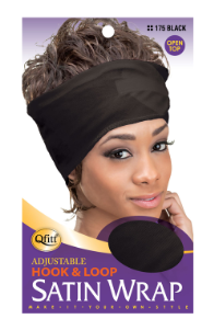 (3 Pack) Qfitt – Adjustable Velcro Satin Open Wrap #175 - Black ...