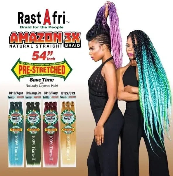 RastAfri Amazon 54″ Pre-Stretched Braiding Hair 3X – Melanin Queen ...